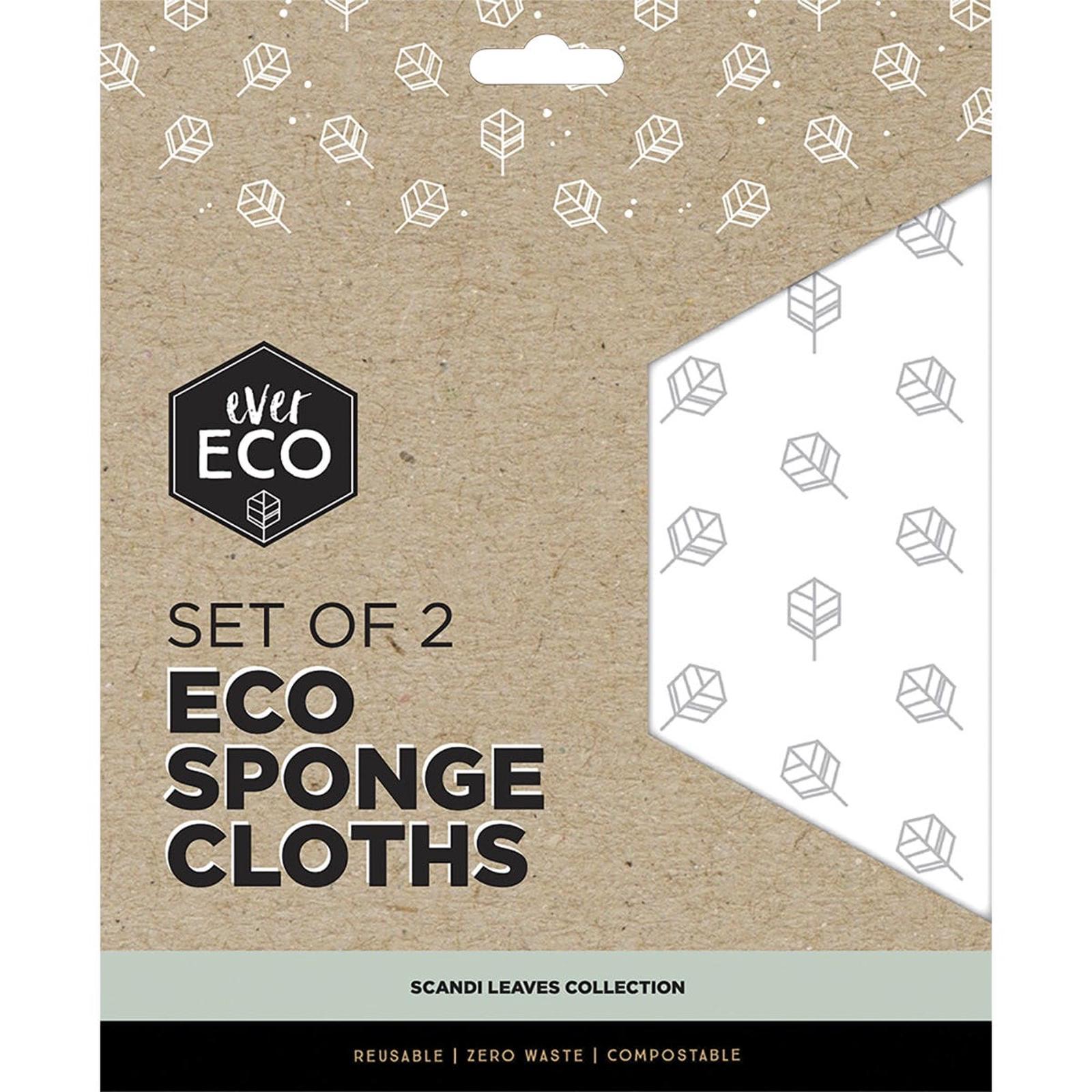 Buy Eco Sponge Cloths Scandi Leaves Collection, 2 Pack - MyDeal Australia