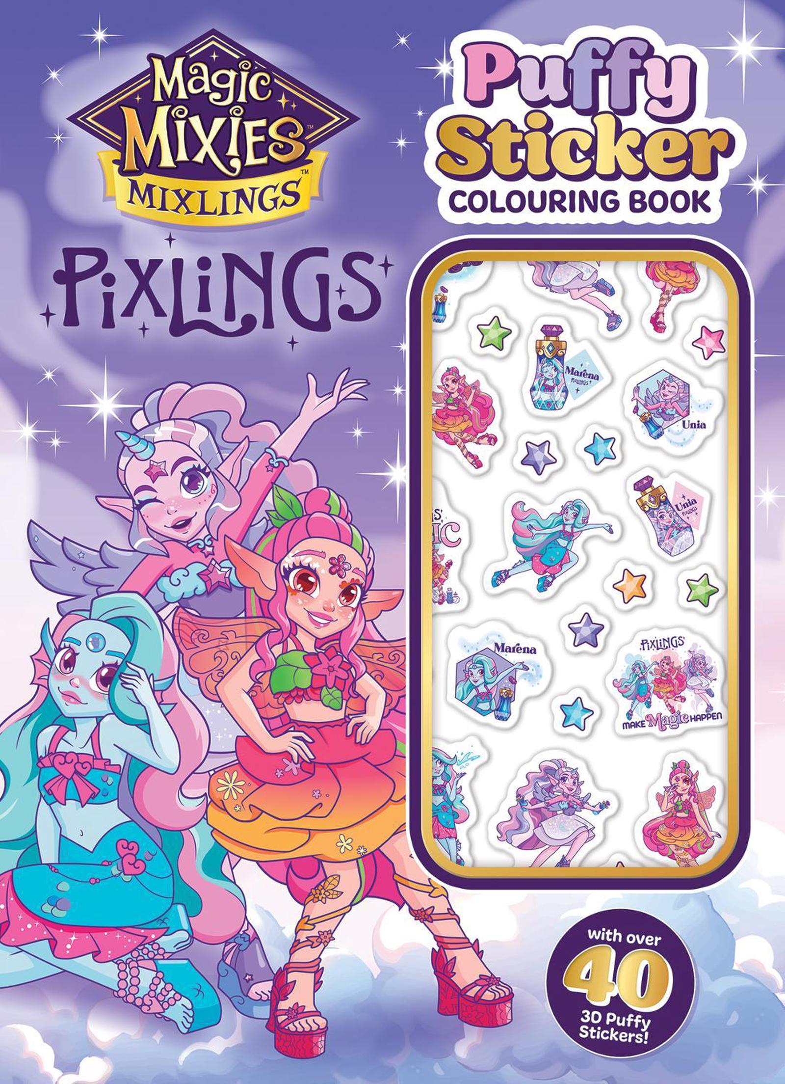 Buy Magicus Mixus Pixlings: Puffy Sticker Colouring Book (Moose: Magic ...