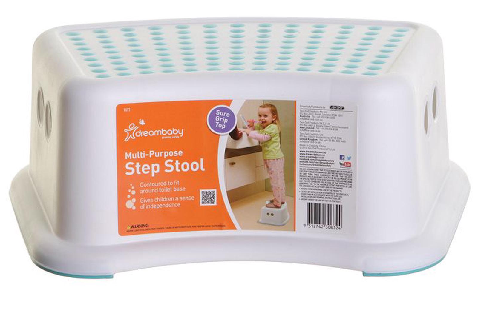 Buy Multi Purpose Step Stool With Non Slip Dots (White & Aqua) - MyDeal ...