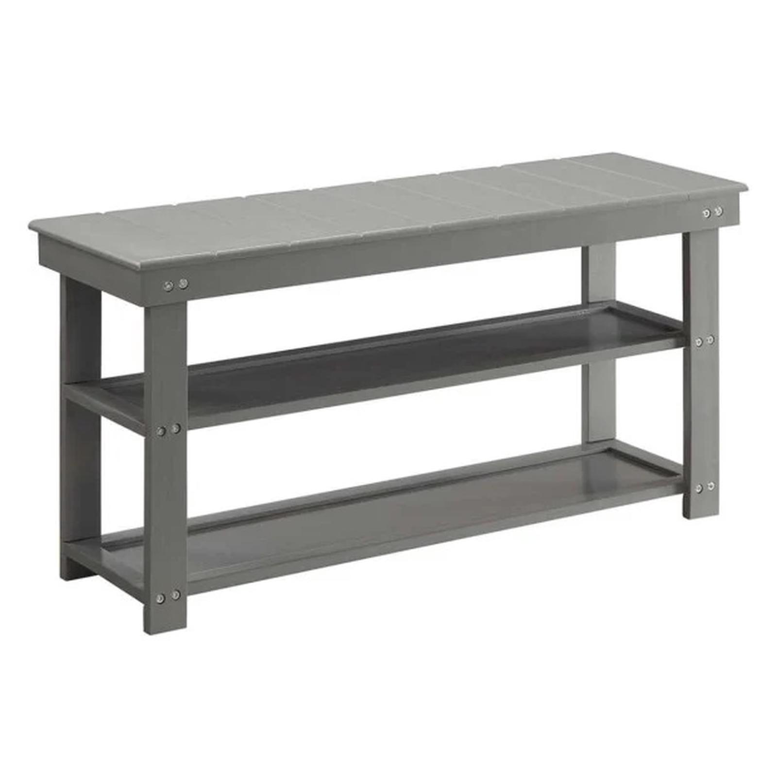 Buy Pine Wood Bench (Grey) - MyDeal Australia