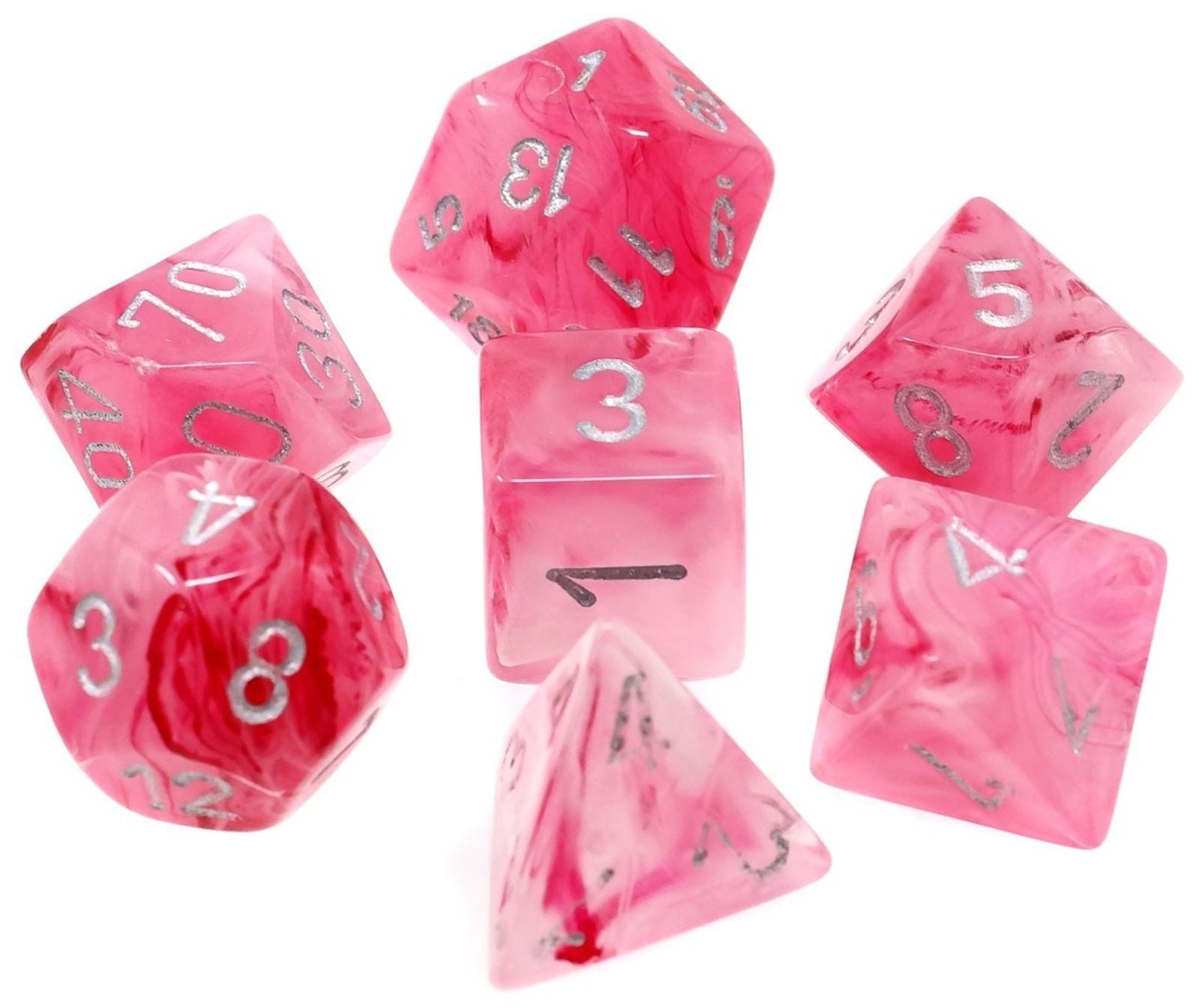 Buy Polyhedral Dice - 7D Ghostly Glow Polyhedral Pink - MyDeal Australia