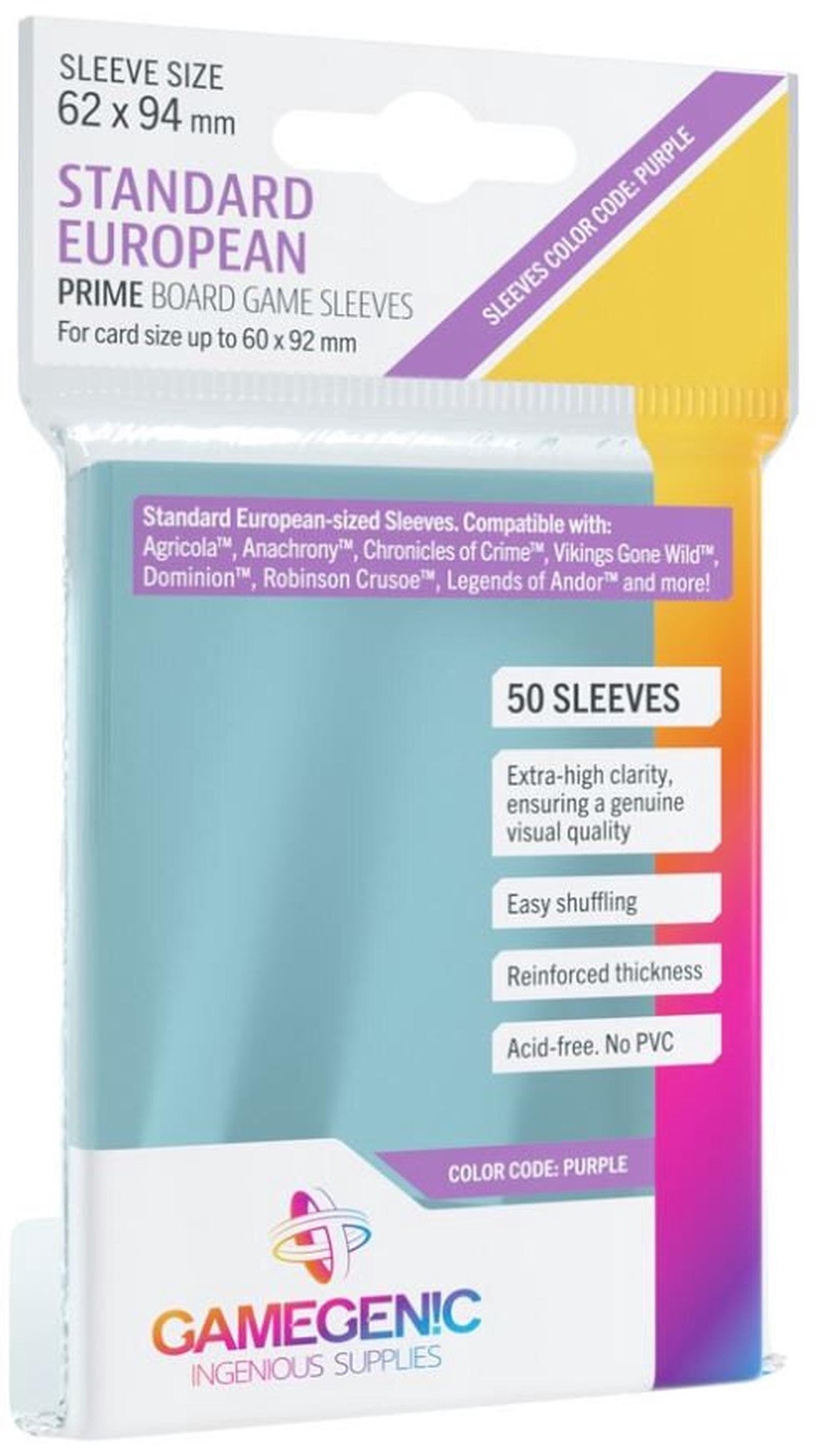 Buy Prime Board Game Sleeves 50's - Standard European-Sized - MyDeal ...
