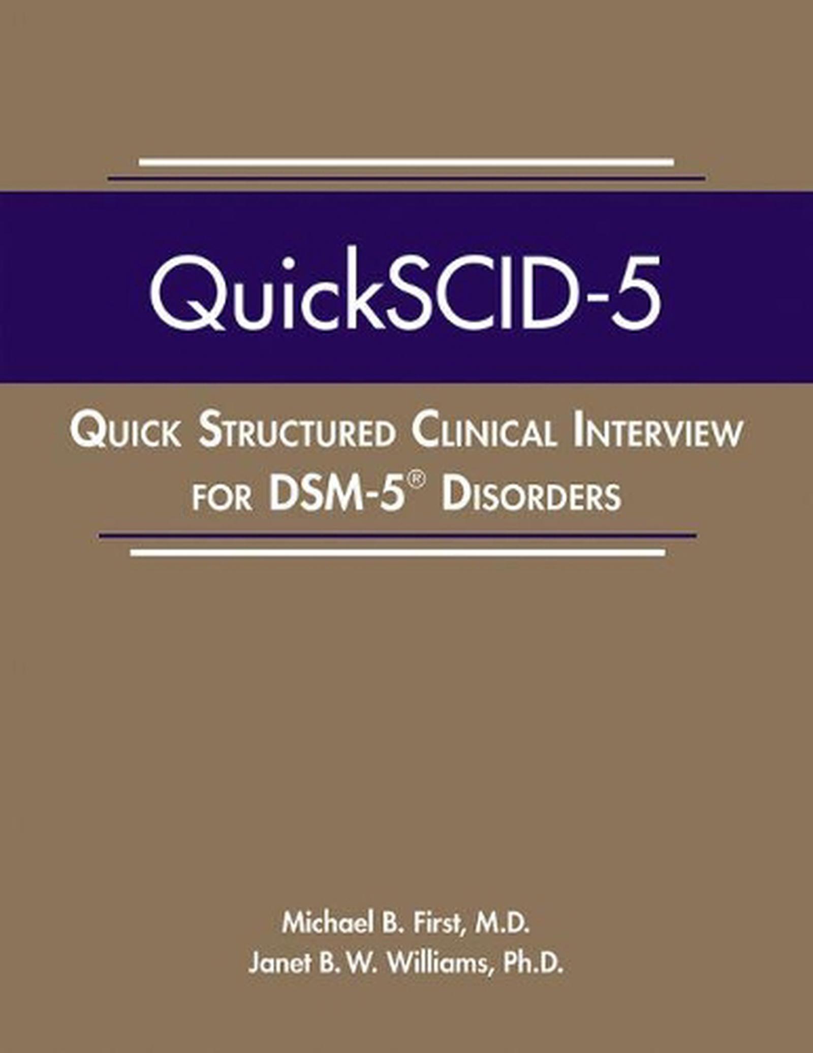 Buy Quick Structured Clinical Interview for DSM-5 Disorders (QuickSCID ...
