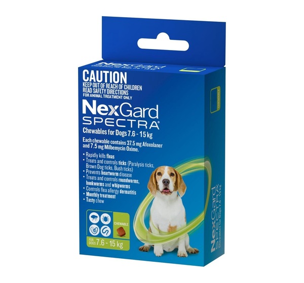 Buy Spectra Chewables for Dogs 7.6 -15kg, Pack of 3 - MyDeal Australia