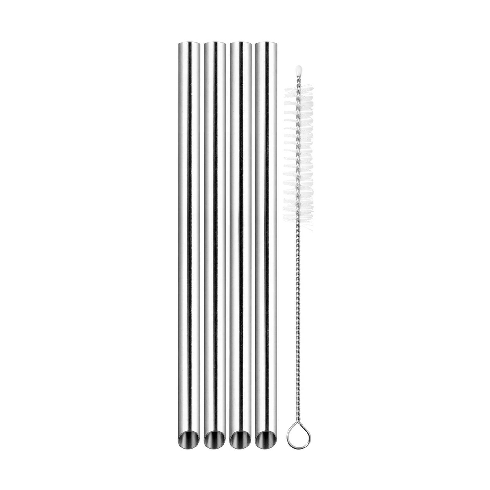 Buy Stainless Steel Bubble Tea Straws With Cleaning Brush, Set of 4 ...