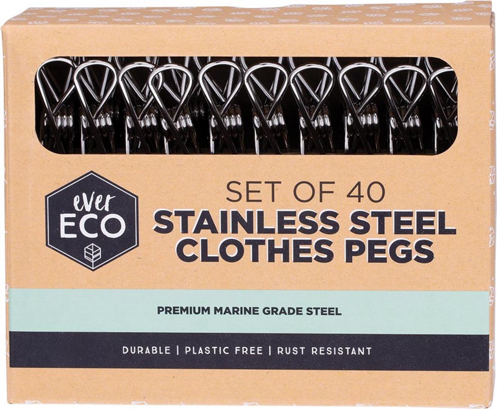 Buy Stainless Steel Clothes Pegs Premium Marine Grade, 40 Pieces ...