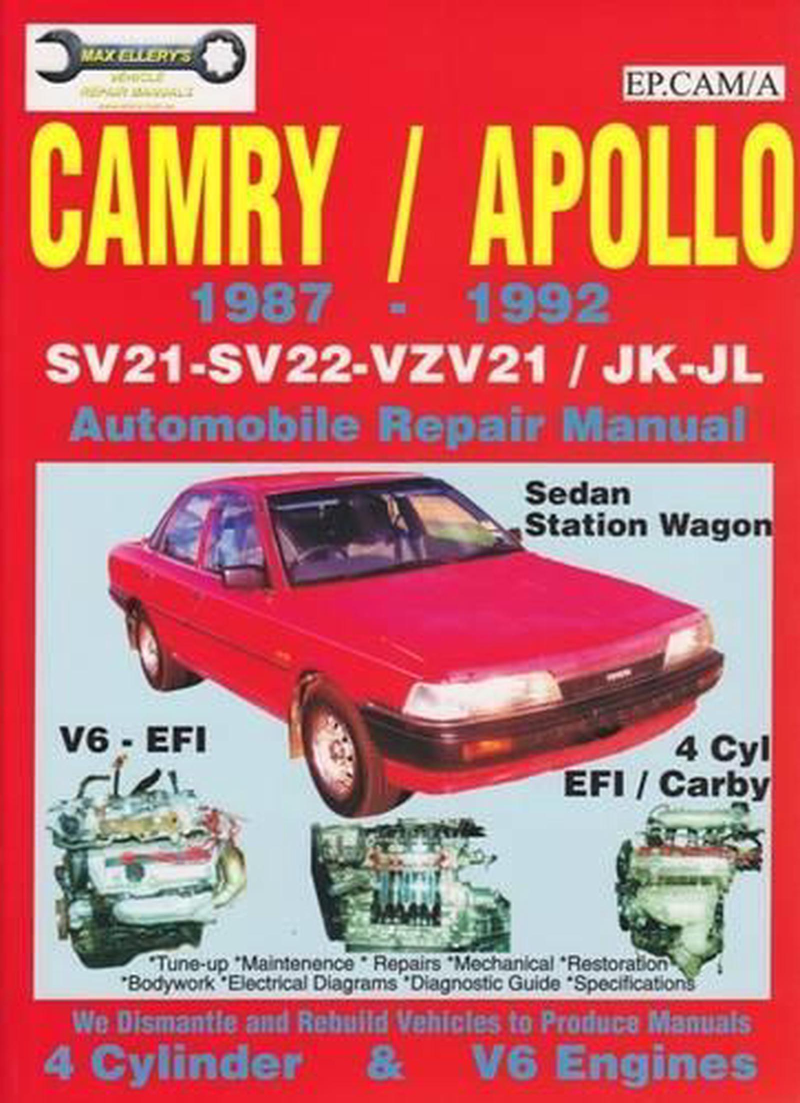 Buy the Toyota Camry/Apollo Repair Manual 1987-92 - MyDeal Australia