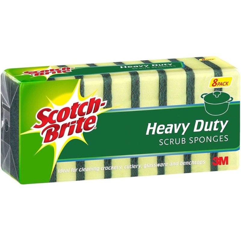 Buy (8 pack) Scotch-Brite Heavy Duty Scrub Sponges 115mm x 75mm x 30mm ...