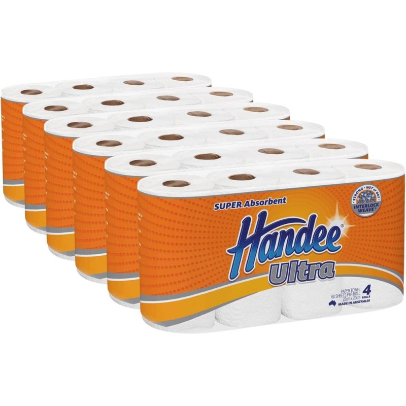 Buy Handee Ultra White Paper Towel, 24 Rolls Value Pack - MyDeal