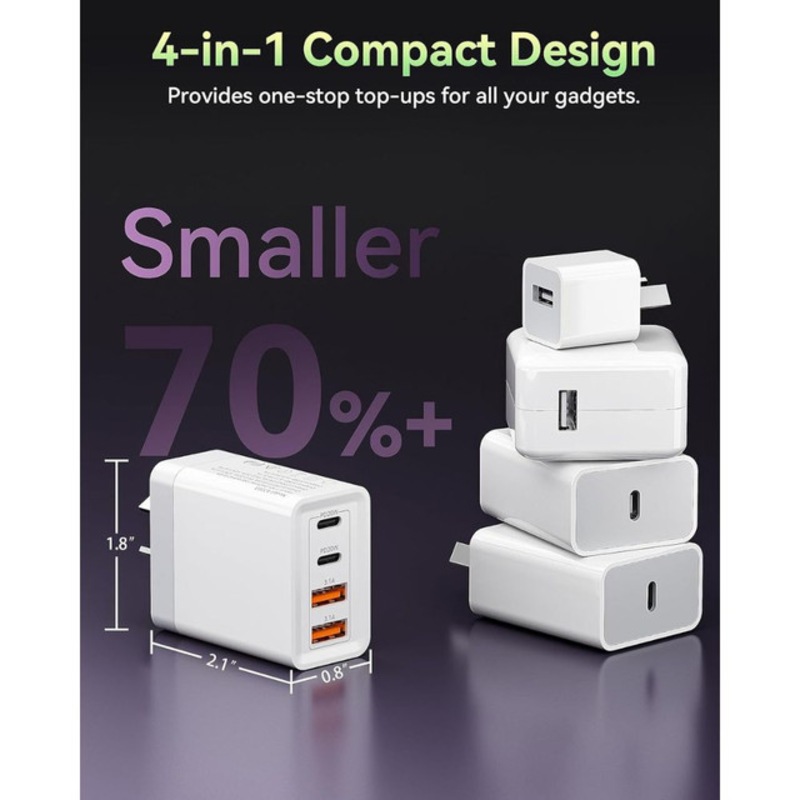 Buy USB C Fast Charger, 40W Dual USB-C Wall Charger, 4-Port 20W USB C ...