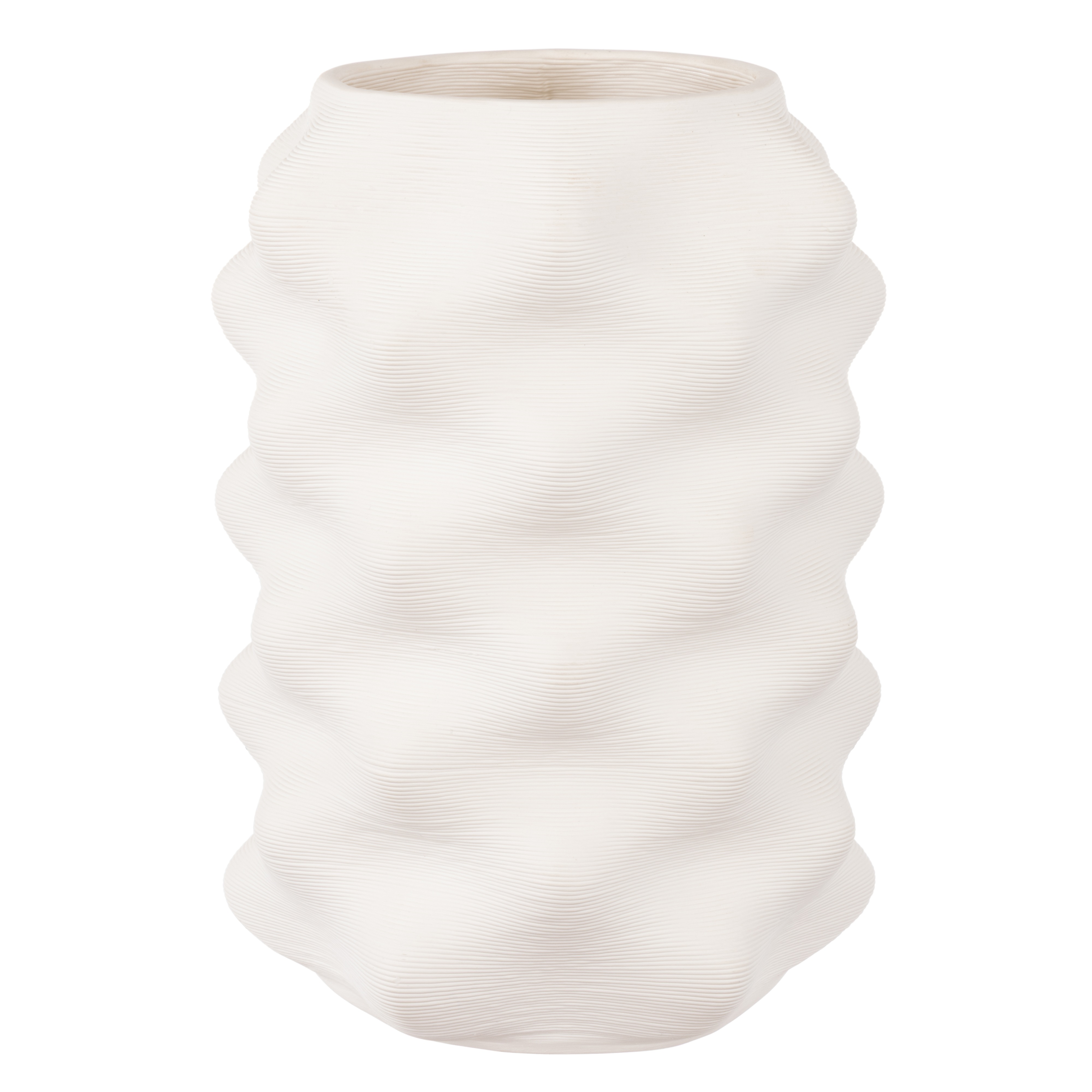 Buy Amalfi Colson 3D Printed Vessel Matte White 17.5x16.8x25.5cm ...