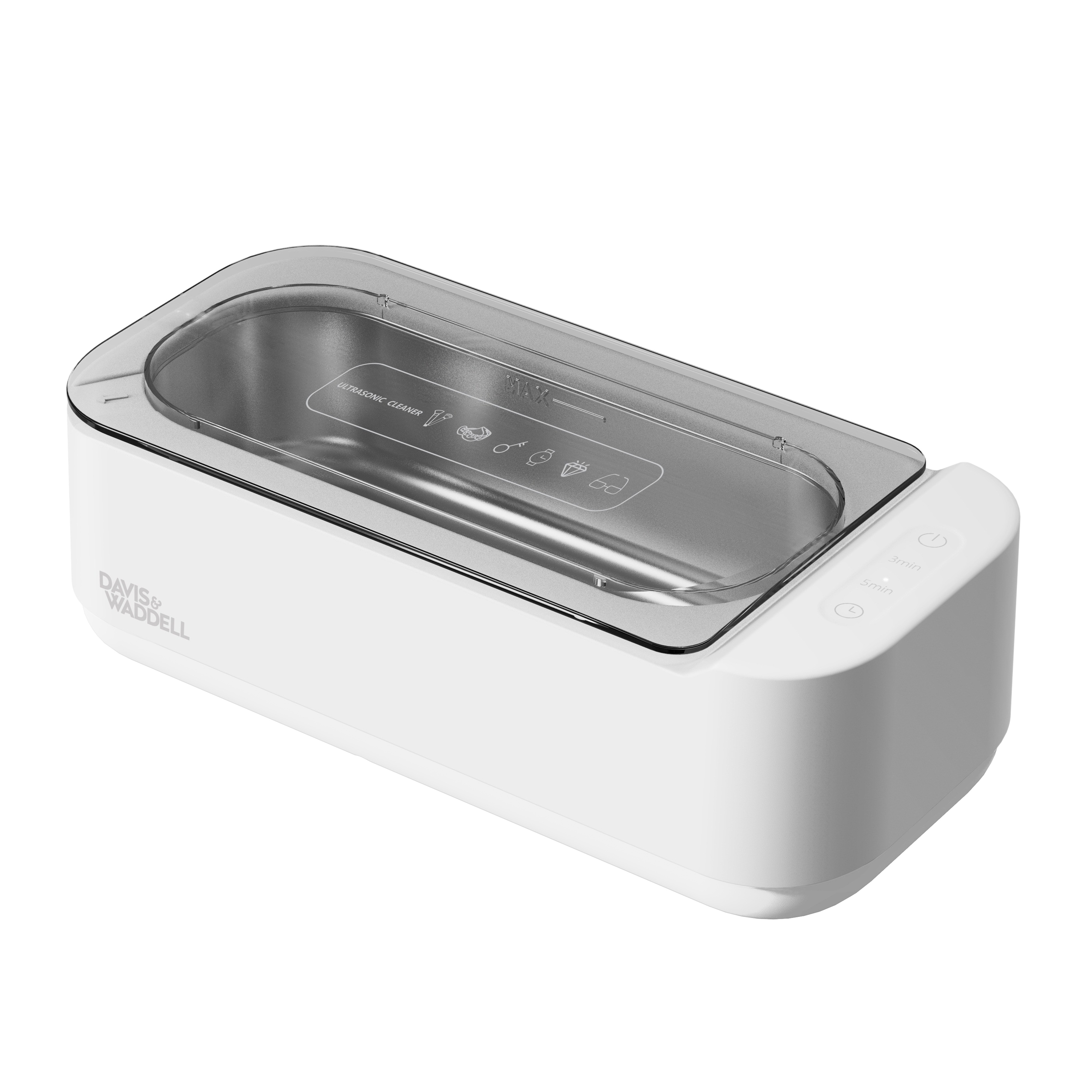 Buy Davis & Waddell Electric Ultrasonic Cleaner 400ml White 20.2x9.6x6.6cm - MyDeal Australia