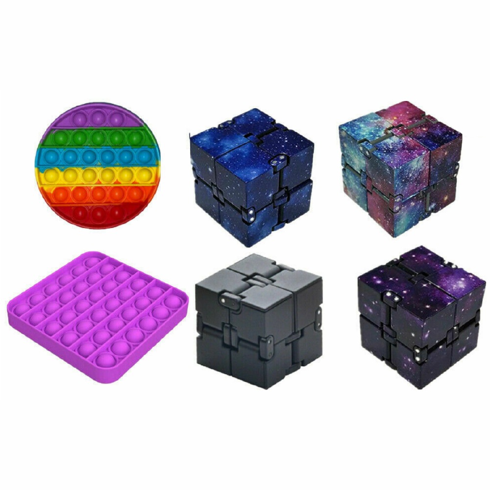 Buy 6pcs Pop Its Square Fidget Toy Push Bubble Stress Relief Kids Pop ...