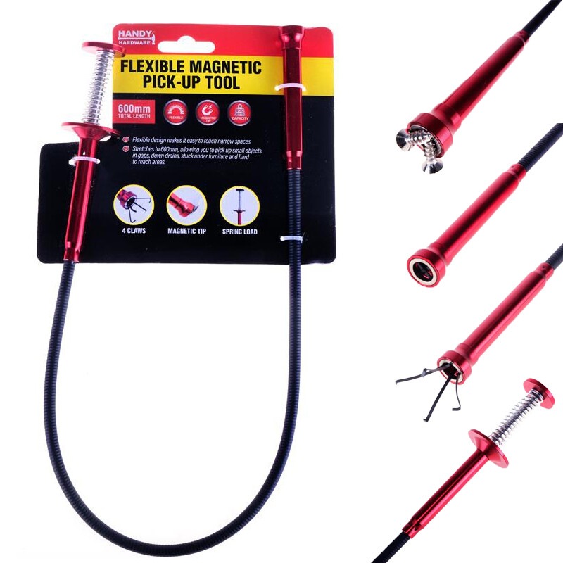 Buy Flexible Pick Up Tool 4 Claw Types Magnetic Long Spring Grabber ...