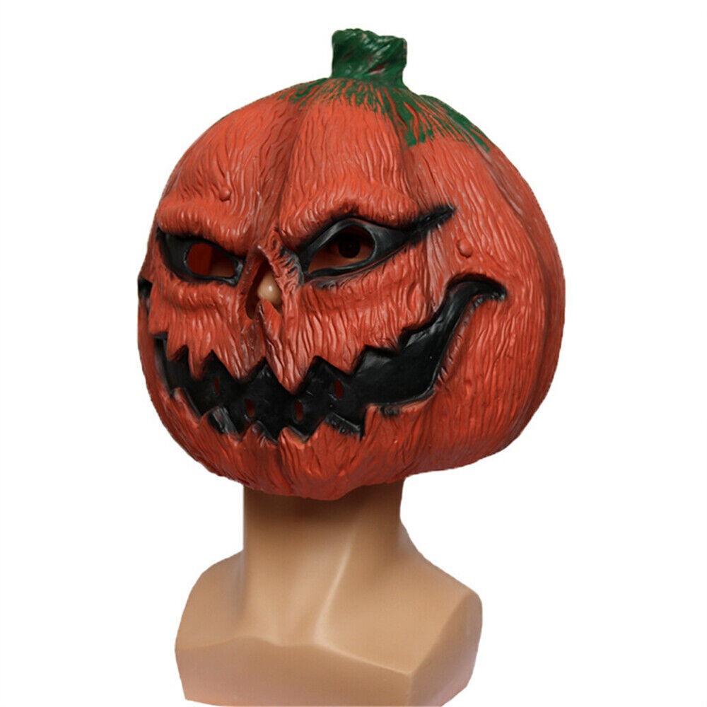 Buy Halloween Latex Creepy Pumpkin Mask Horror Full Head Masks ...