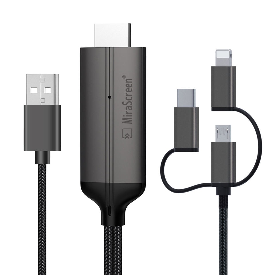 Buy Mirascreen 2M HDMI 3 in 1 USB-C light Type C To Hdmi Converter for ...