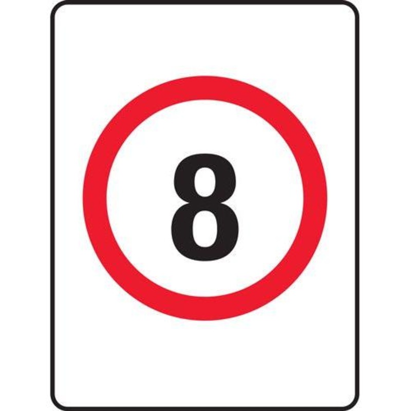Buy 8km Speed Sign - 450x600mm - MyDeal