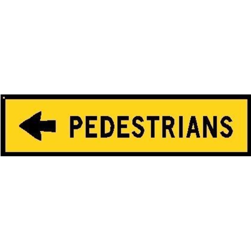 Buy Boxed Edge Road Sign - Pedestrians - Left Arrow - 1200 x 300mm - MyDeal