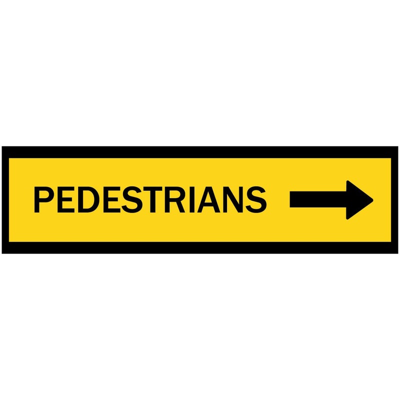 Buy Boxed Edge Road Sign - Pedestrians - Right Arrow - 1200 x 300mm ...