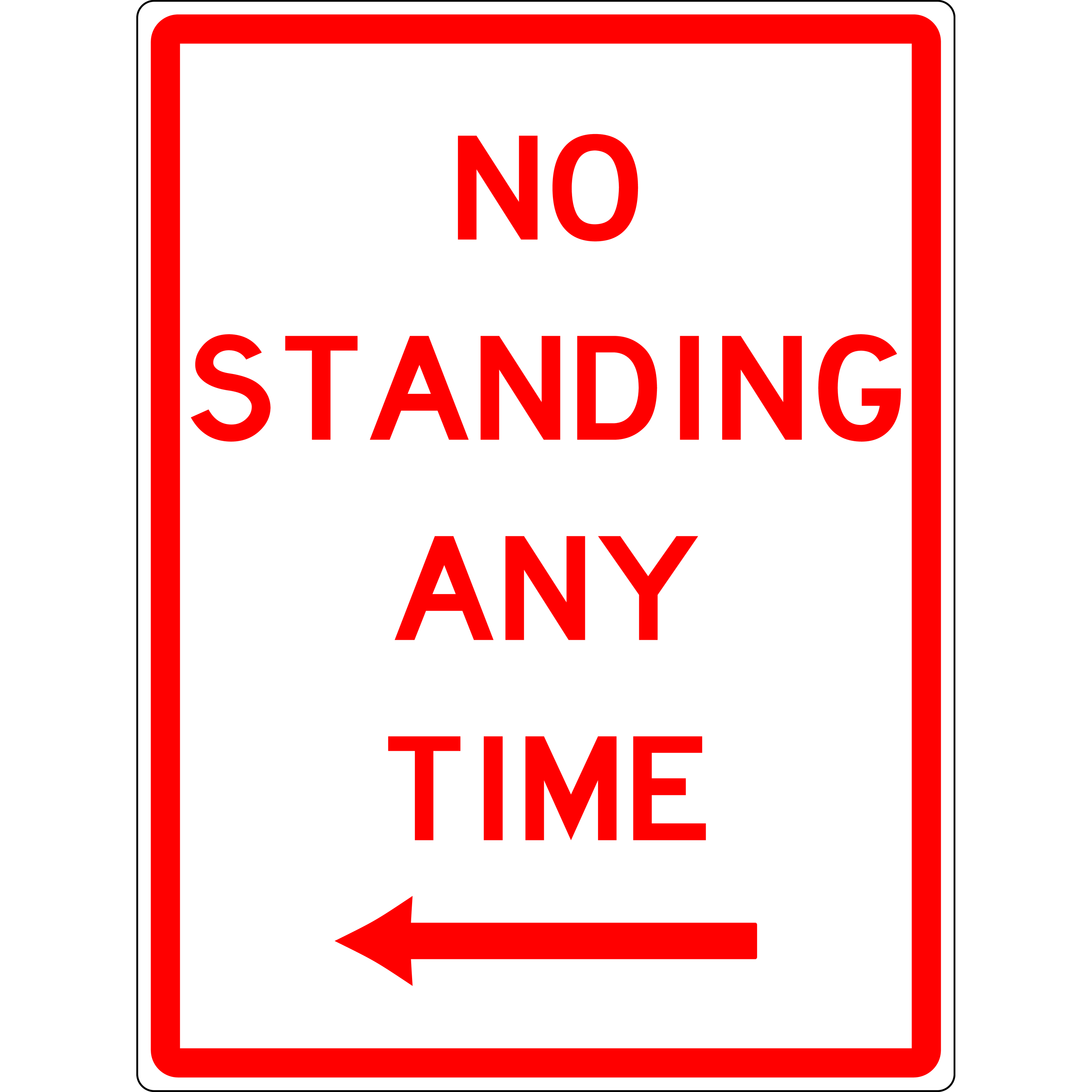Buy Carpark Sign - No Standing Any Time Left Arrow - MyDeal Australia
