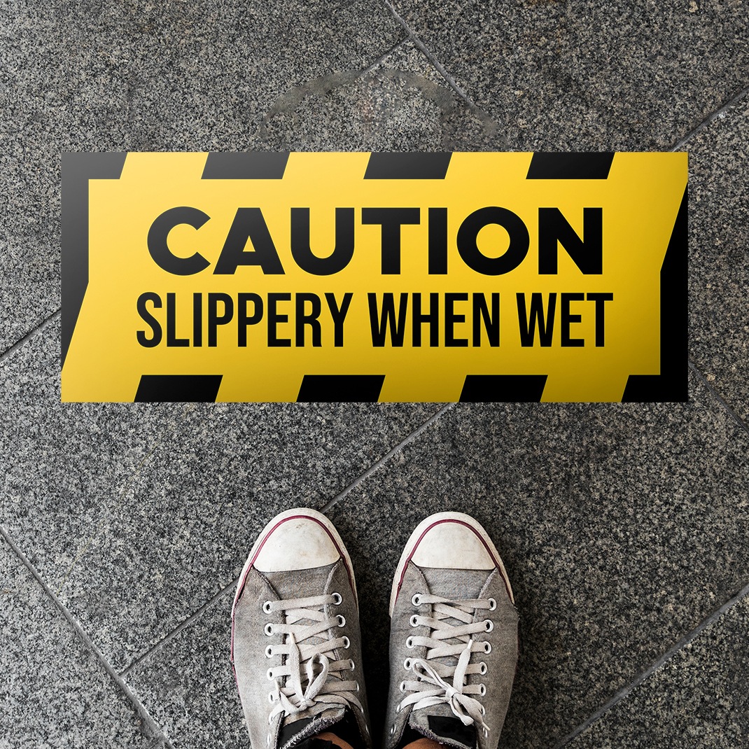 Buy Caution Slippery When Wet Floor Sticker - 450 x 180mm - MyDeal ...