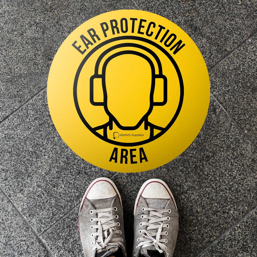 Buy Ear Protection Area Floor Sticker - 400mm - MyDeal Australia