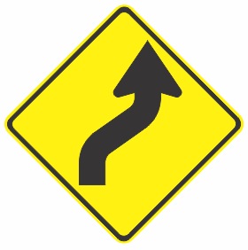 Buy Right Reverse Curve Sign - 600x600mm - MyDeal Australia