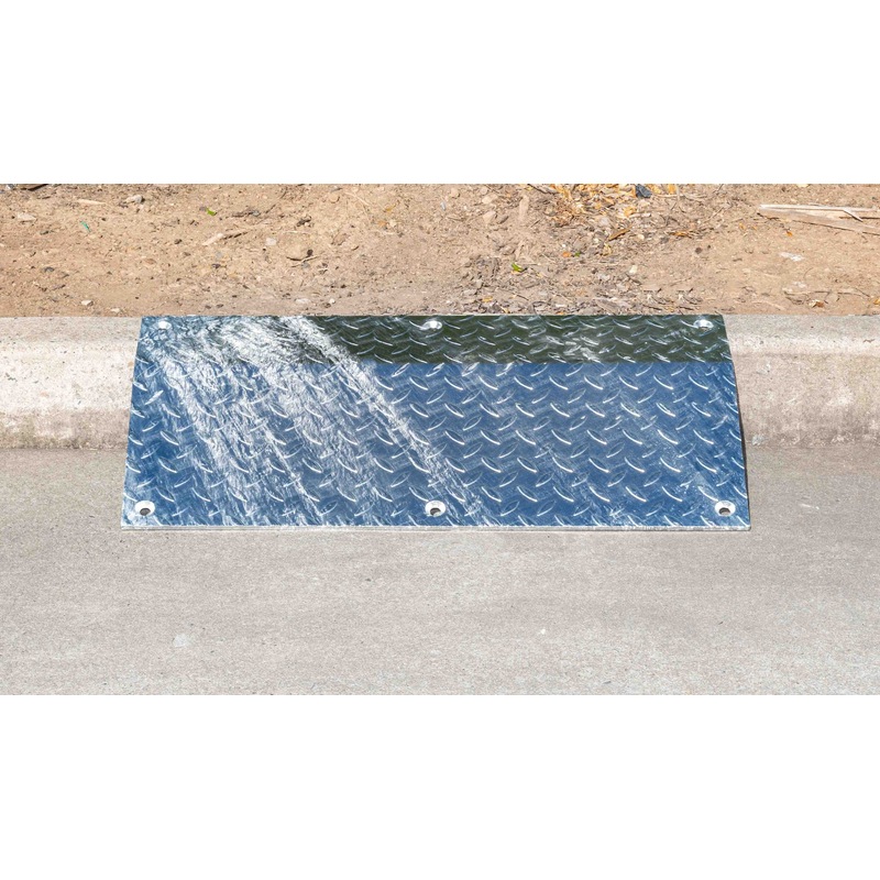 Buy Steel Driveway Kerb Ramp Plate - 415mm x 800mm - Galvanised - MyDeal