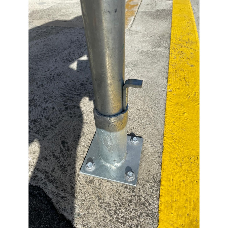 Buy Surface Mount Pole Base Plate Incl. Wedge - Galvanised Steel - MyDeal