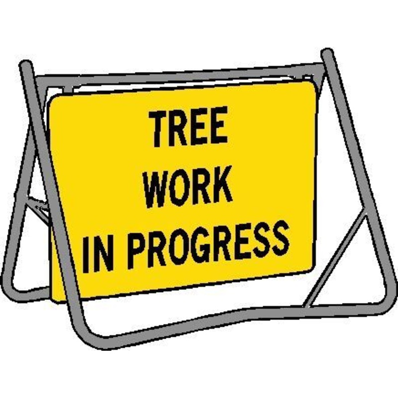 Buy Swing Stand & Sign - Tree Work In Progress - 900x600mm - Galvanised ...