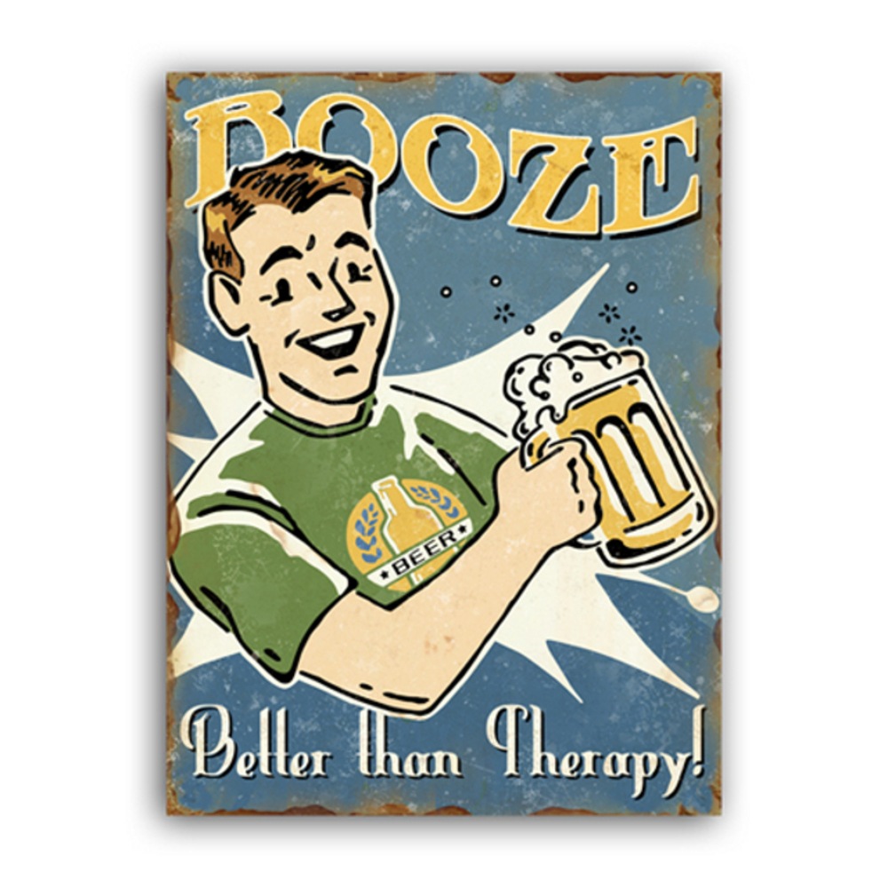 Buy Booze Better Than Therapy Wall Art 30x40cm - MyDeal Australia