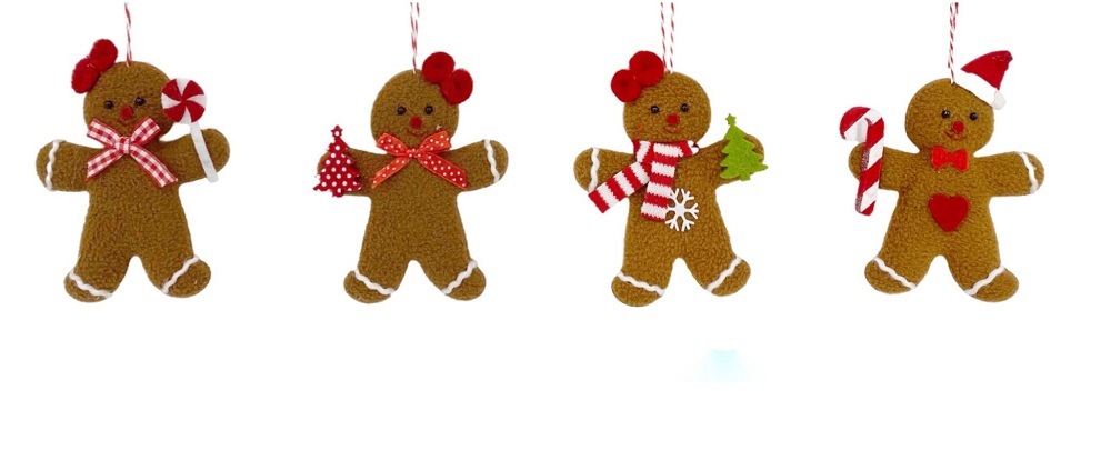 Buy bulk 24 Christmas Xmas Hanging Gingerbread Man Deco 4 Assort ...