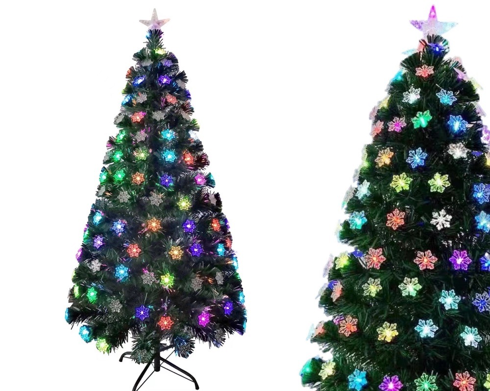Buy bulk 8 Snow Flake Christmas Light Up Tree Xmas Decor 15x30cm ...