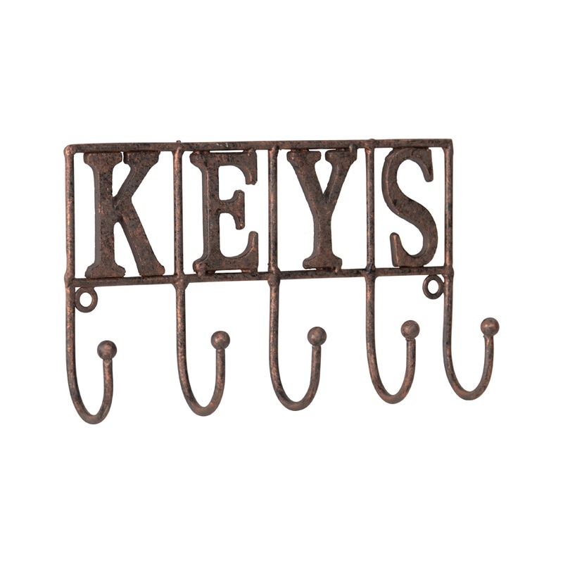Buy Cast Iron Keys W 5 Hooks 21x13cm - MyDeal