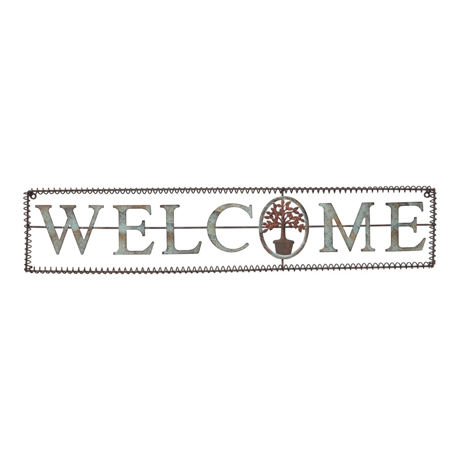 Buy Floating Welcome W/ Tree Of Life Wall Art Hanging Screen Sign ...