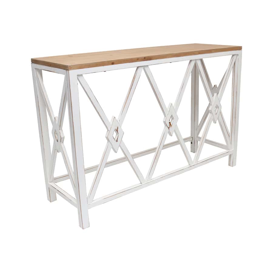 Buy Hamptons Geometric Console Table Wood 120x80cm - MyDeal Australia
