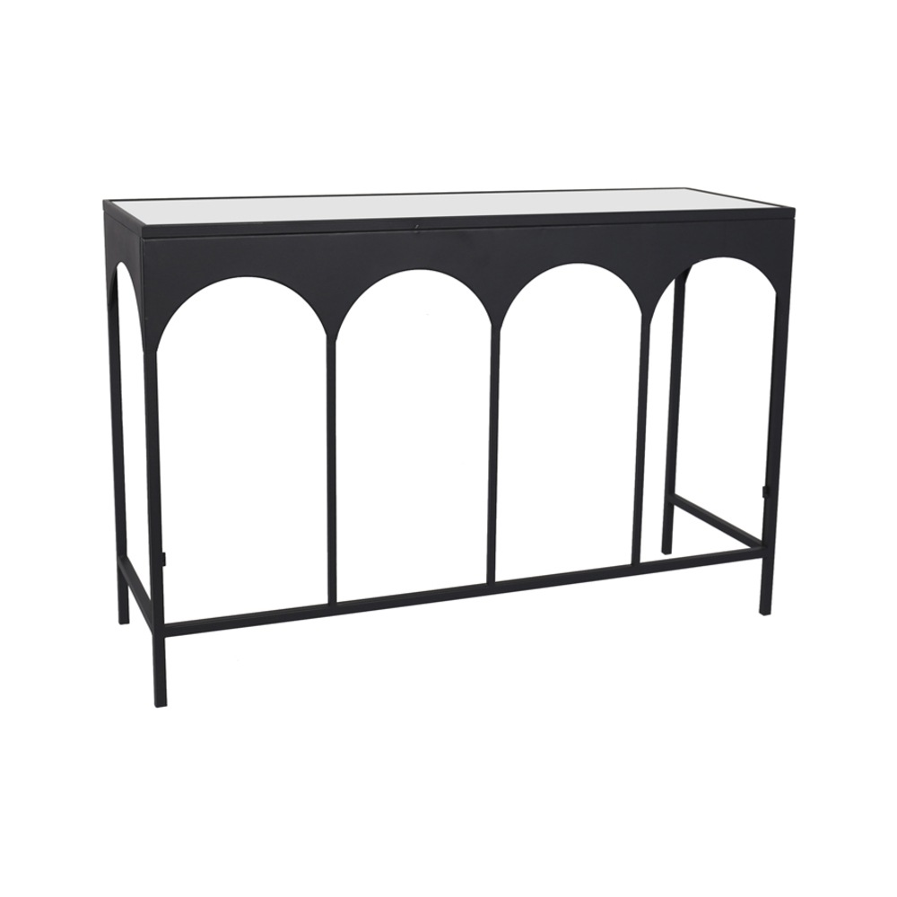Buy Nero Arc Glass Top Console Table 120x80cm - MyDeal Australia
