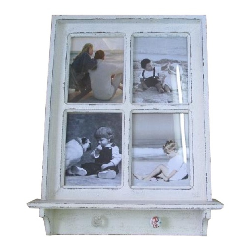 Buy Rustic White 4 Collage Shelf Photo Frame 56x78cm - MyDeal Australia