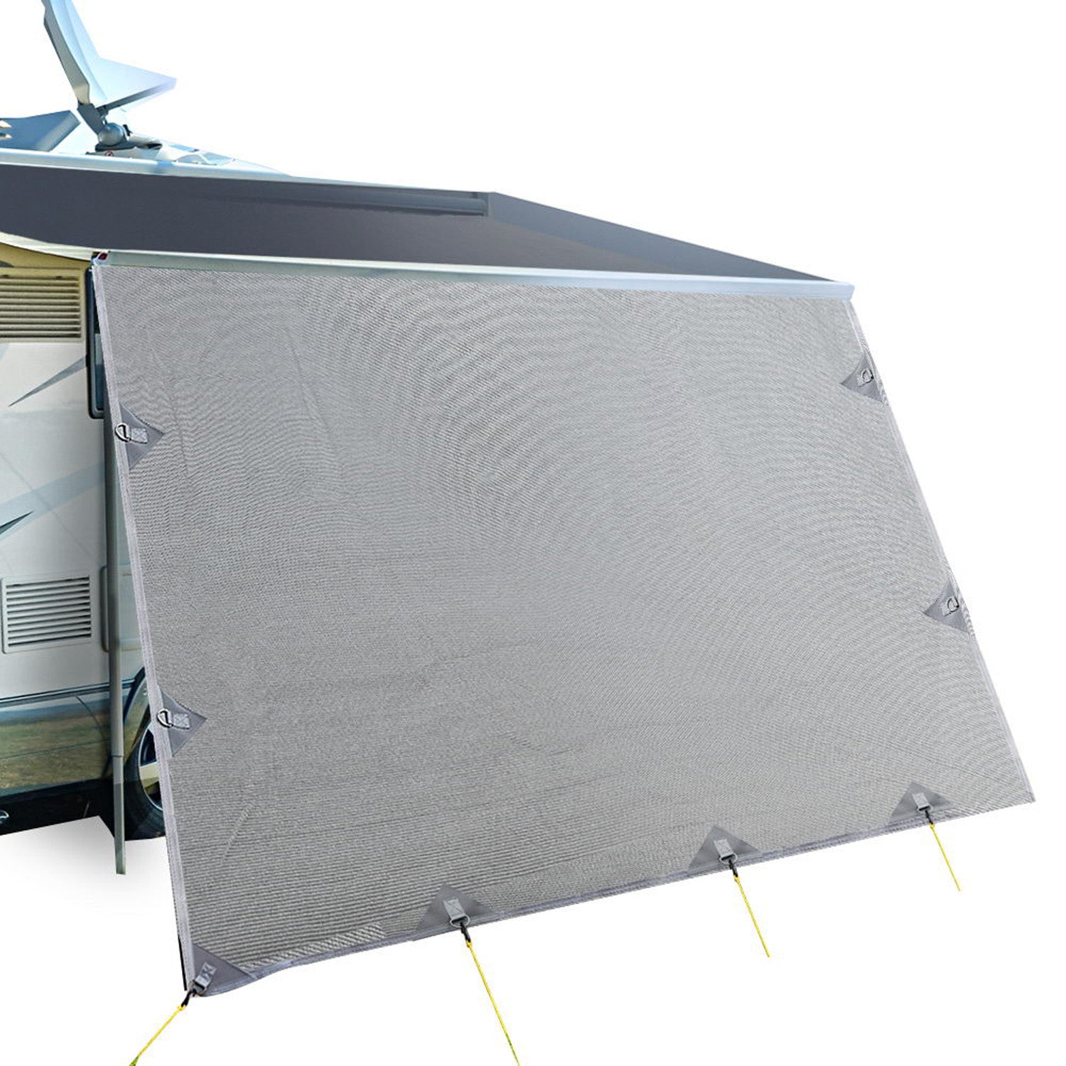 Buy Caravan Privacy Screens Roll Out Awning End Wall Side - 4.9M Grey ...