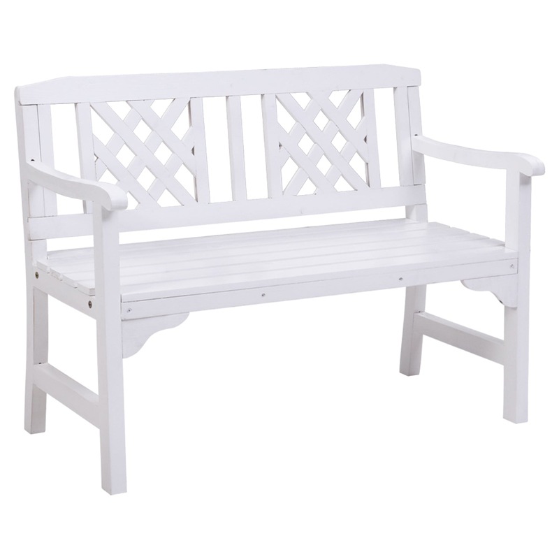 Buy Wooden Garden Bench - White - MyDeal