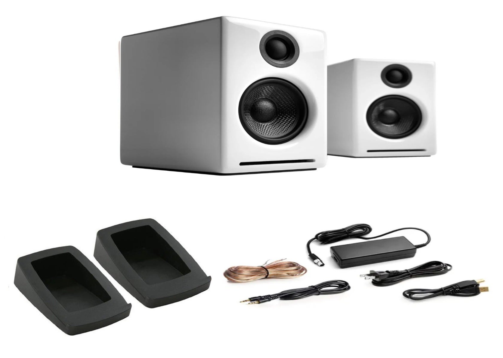 Buy Audioengine A2+ Wireless Speakers with DS1 Speaker Stands (White ...