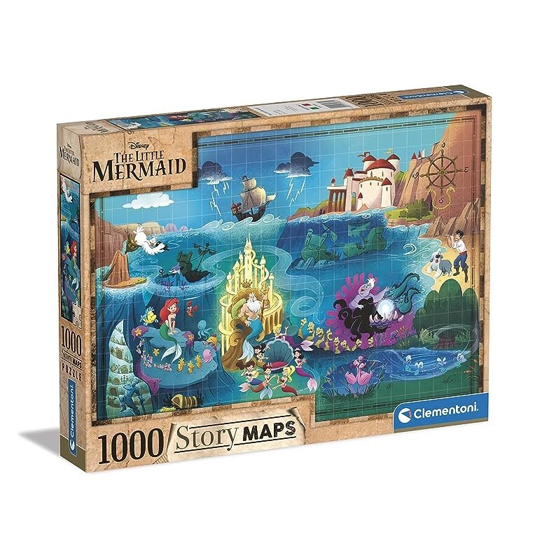 Buy Clementoni Puzzle 1000pc - Disney The Little Mermaid Story Maps ...
