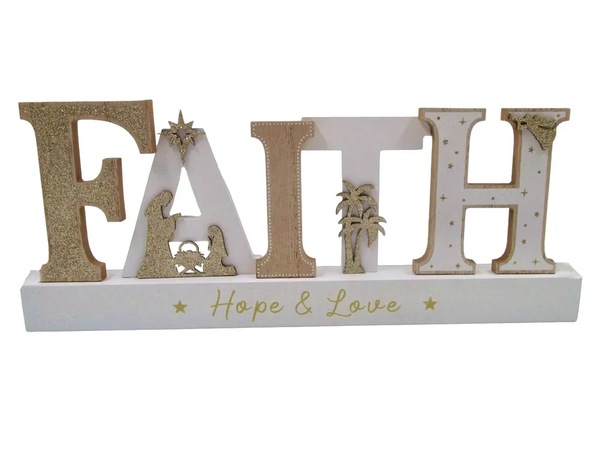 Buy Nativity Word Plaque - Faith - MyDeal Australia