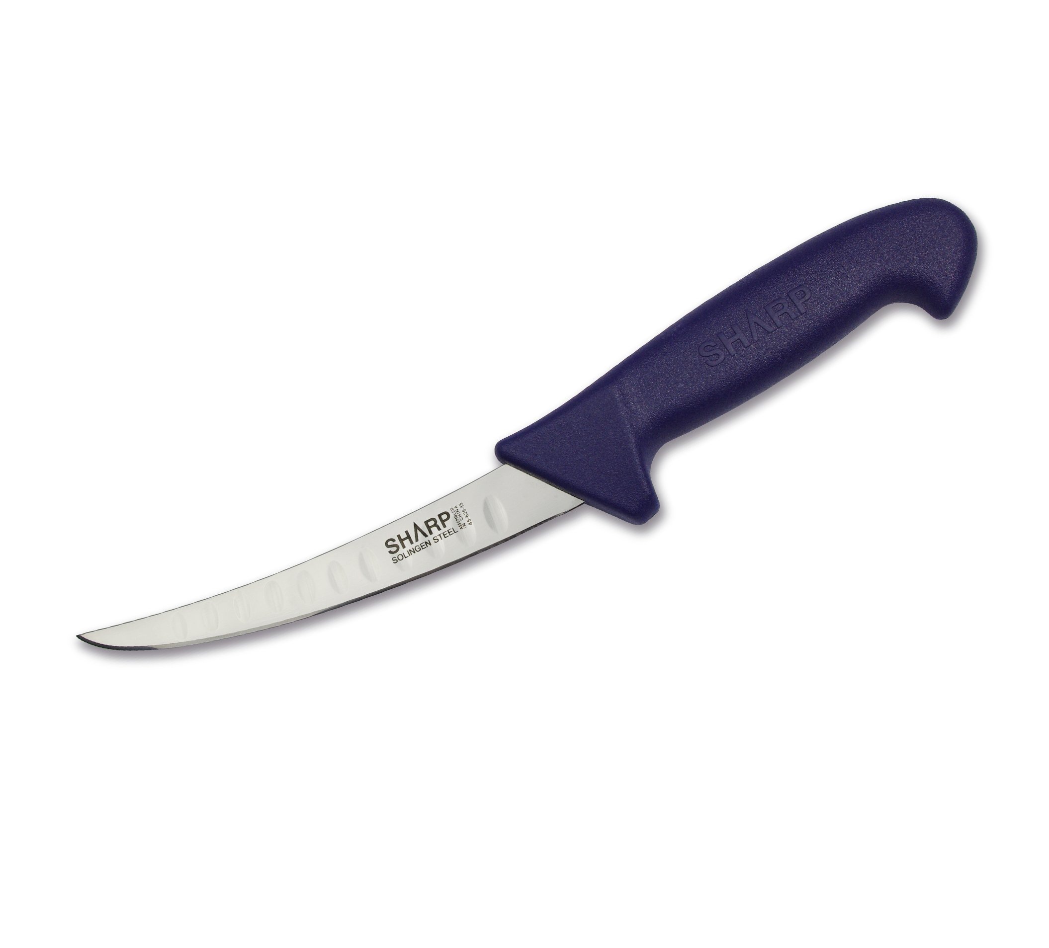 Buy SHARP Boning Knife Granton Edge Narrow Curved Blade 15cm - Blue ...