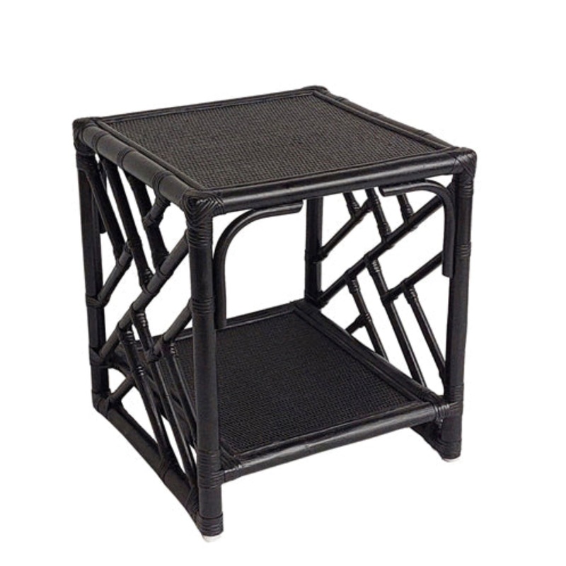Buy Lombok Black Rattan Side Table - MyDeal