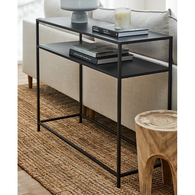 Buy Modern 2 Tiers Black Console Table - MyDeal