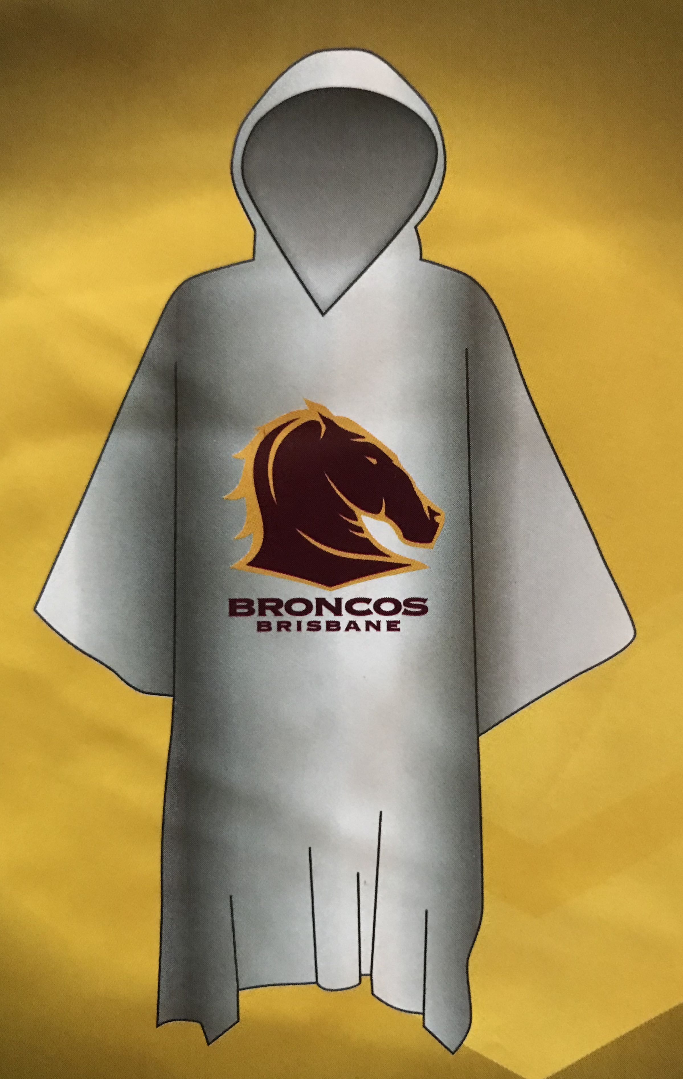 Buy 20 x Brisbane Broncos NRL Poncho Plastic Disposable Rain Coat With ...