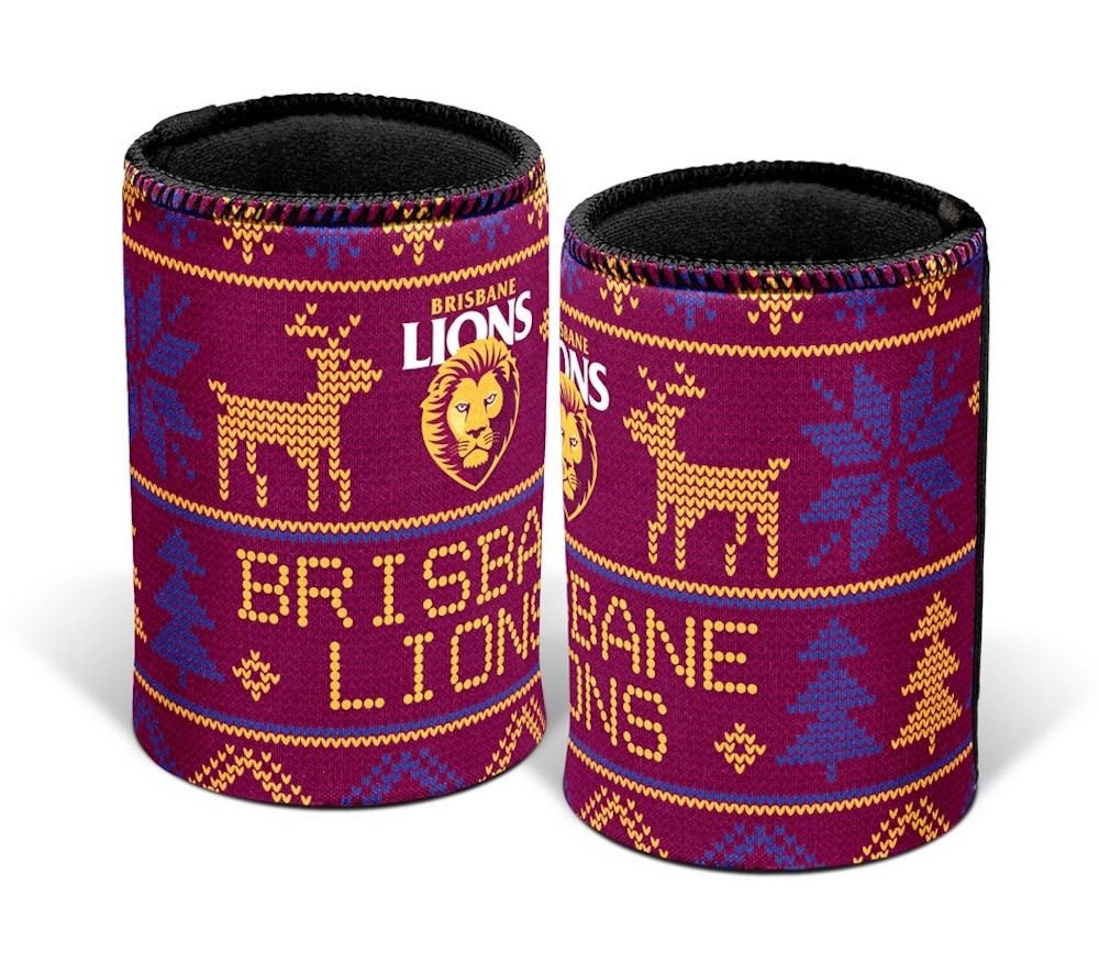 Buy Brisbane Lions AFL Christmas Xmas Can Cooler Stubby Holder - MyDeal ...