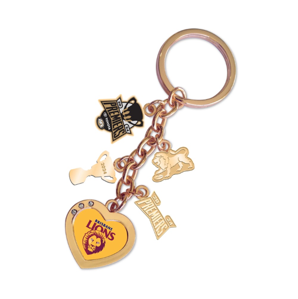 Buy Brisbane Lions AFL Premiers 2024 Charm Keyring Key Ring With Logo ...