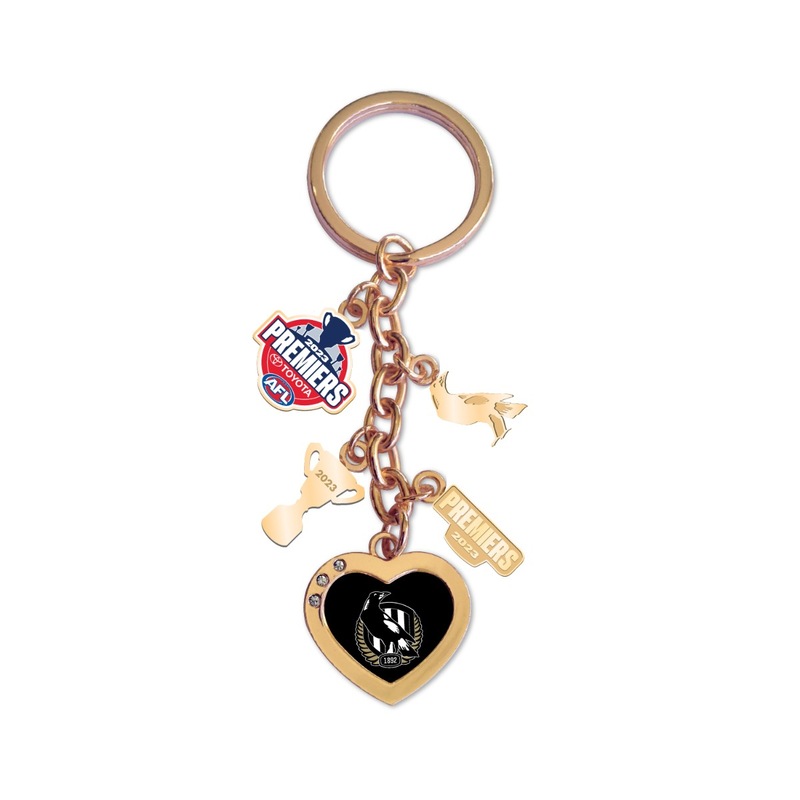 Buy Collingwood Magpies AFL Premiers 2023 Charm Keyring Key Ring With ...
